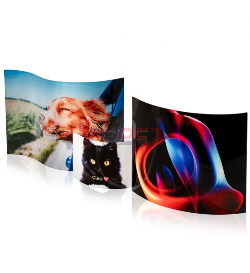 Panneau photo 3D en acrylique 200 x 360 mm forme arc, vague ou deux ...